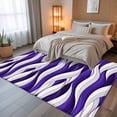 5x8 Area Rugs, Purple White Moire Non-Skid Rubber Backing Large ...