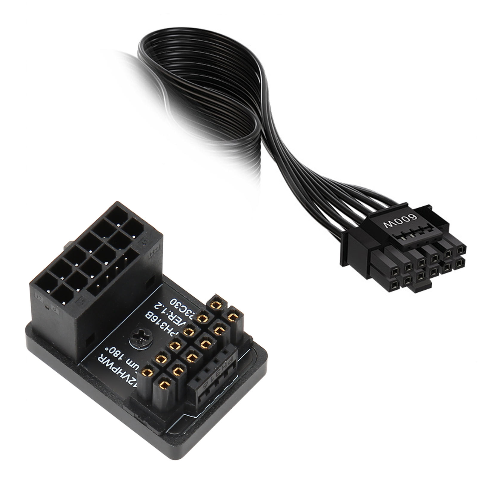 Conector PCIe GPU de 12V 600W Adaptador PCIe ATX de 16 Pines a 16 Pines ...