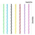 50-Pack 8-Inch Plastic Drinking Straws - Multi-Colored Striped Reusable ...