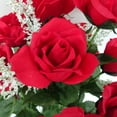 Mainstays Artificial Red Rose Bush Floral Arrangement Home Decor ...