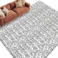 Black Striped 5'x7' Rug for Living Room Sofa and Coffee Table Layout ...