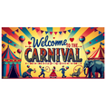 Carnival Welcome Banner Backdrop Colorful Circus Decoration for ...