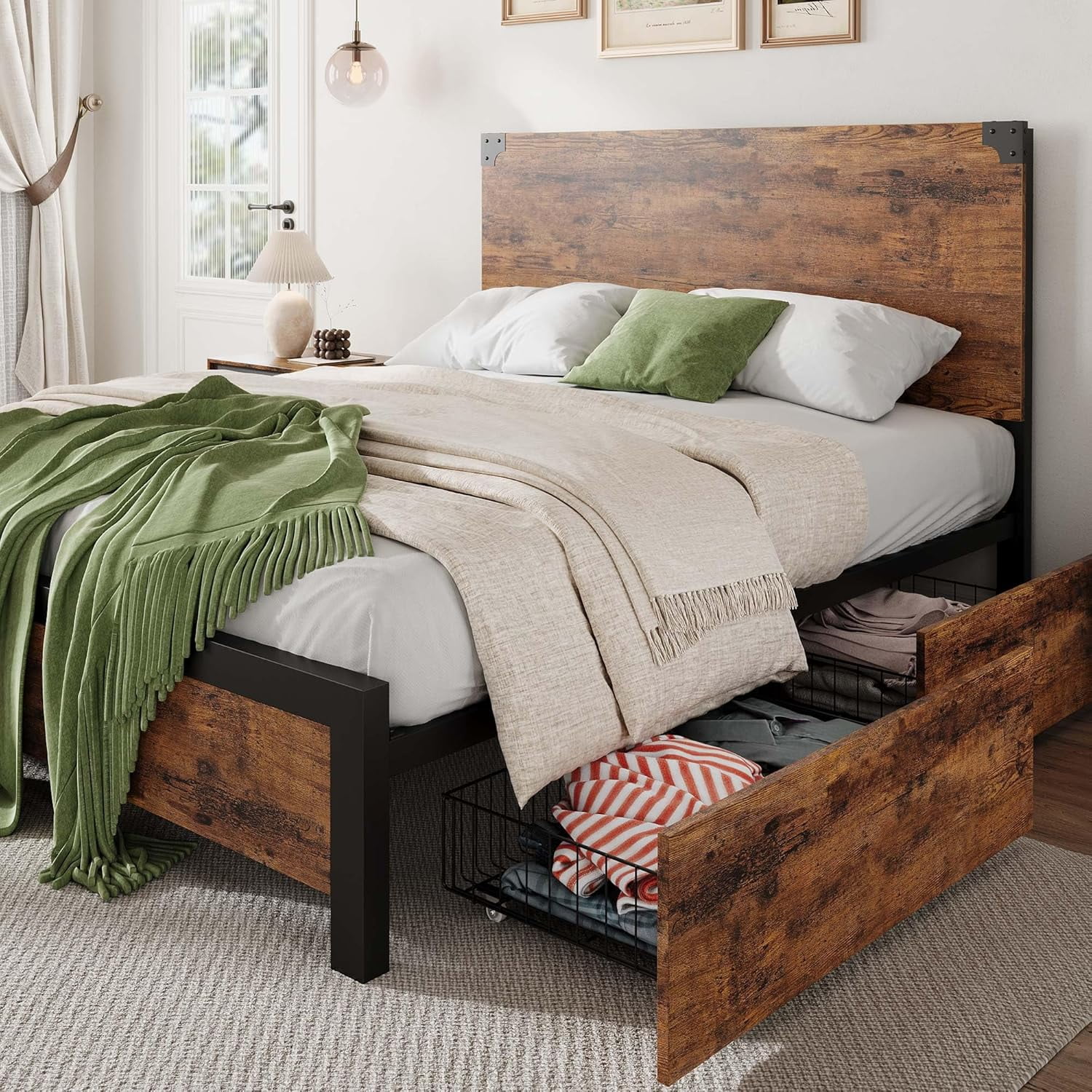 Click here for Towallmark King Size Bed Frame With Storage  4 Dra... prices