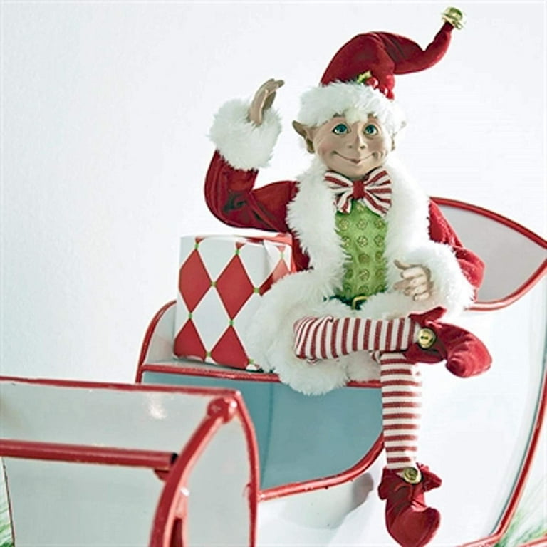 16 Inch Santa Elf Raz Imports 16" Posable Elf In Santa Outfit ...