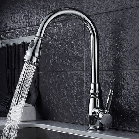 Black Kitchen Pullout Faucet European Style Sink Shower Head Faucet ...