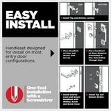 Kwikset Dakota Single Cylinder Handleset with Smartkey Satin Nickel ...