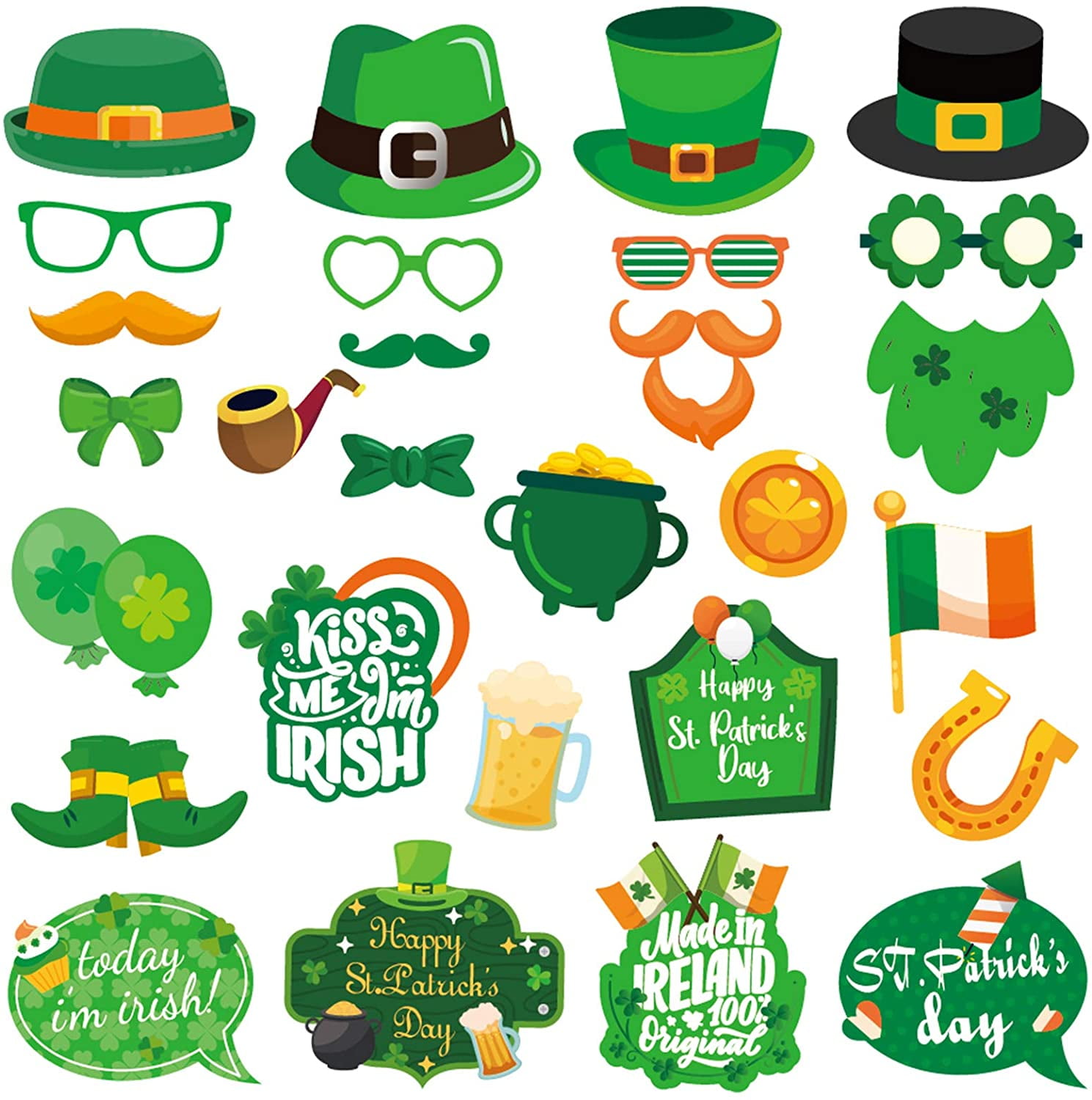 St.patricks Day Photo Booth Props, 28pcs Funny St.patricks Day ...