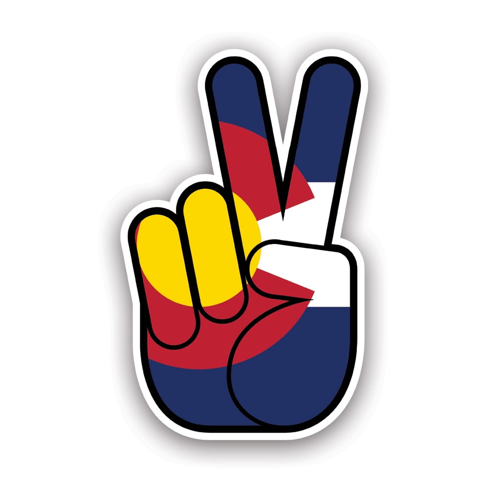 Colorado State Shaped Peace Sign Sticker Decal - Self Adhesive Vinyl ...