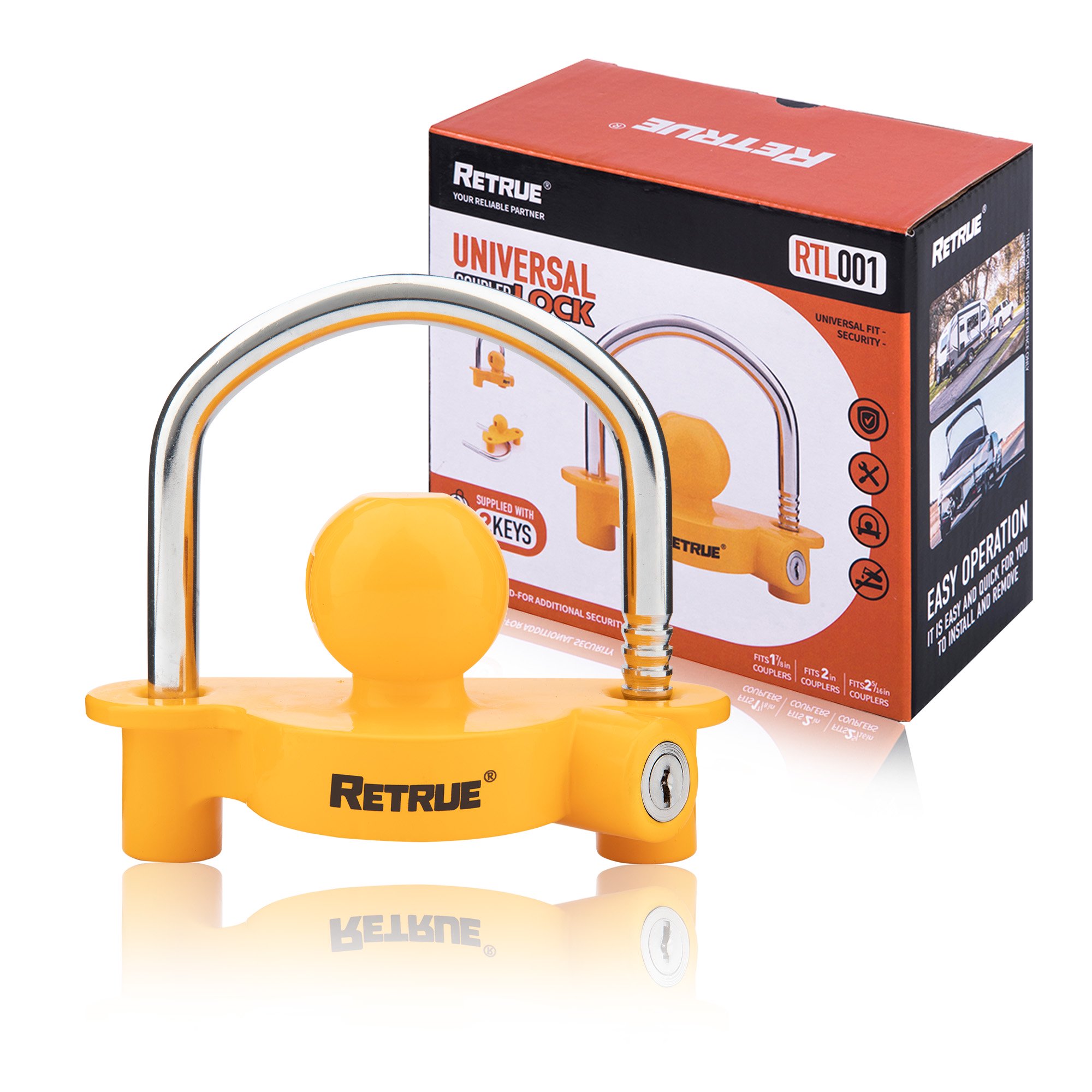 RETRUE Universal Coupler Lock Trailer Locks Ball Hitch Trailer Hitch ...