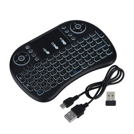 2.4GHz Mini Wireless Keyboard Air Mouse Handheld Touchpad LED Backlight ...