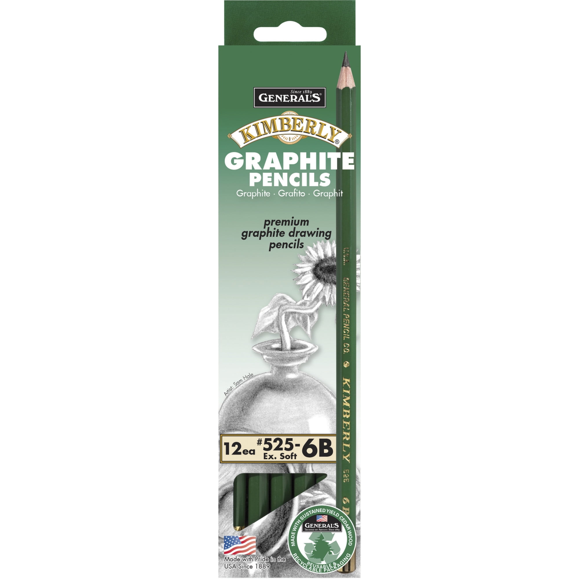 Generals Kimberly Graphite Drawing Pencils, 6B, Pack of 12 - Walmart.com