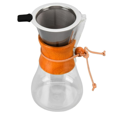Pour Over Coffee Maker, Professional Bamboo Drip Coffee Maker 550ml ...