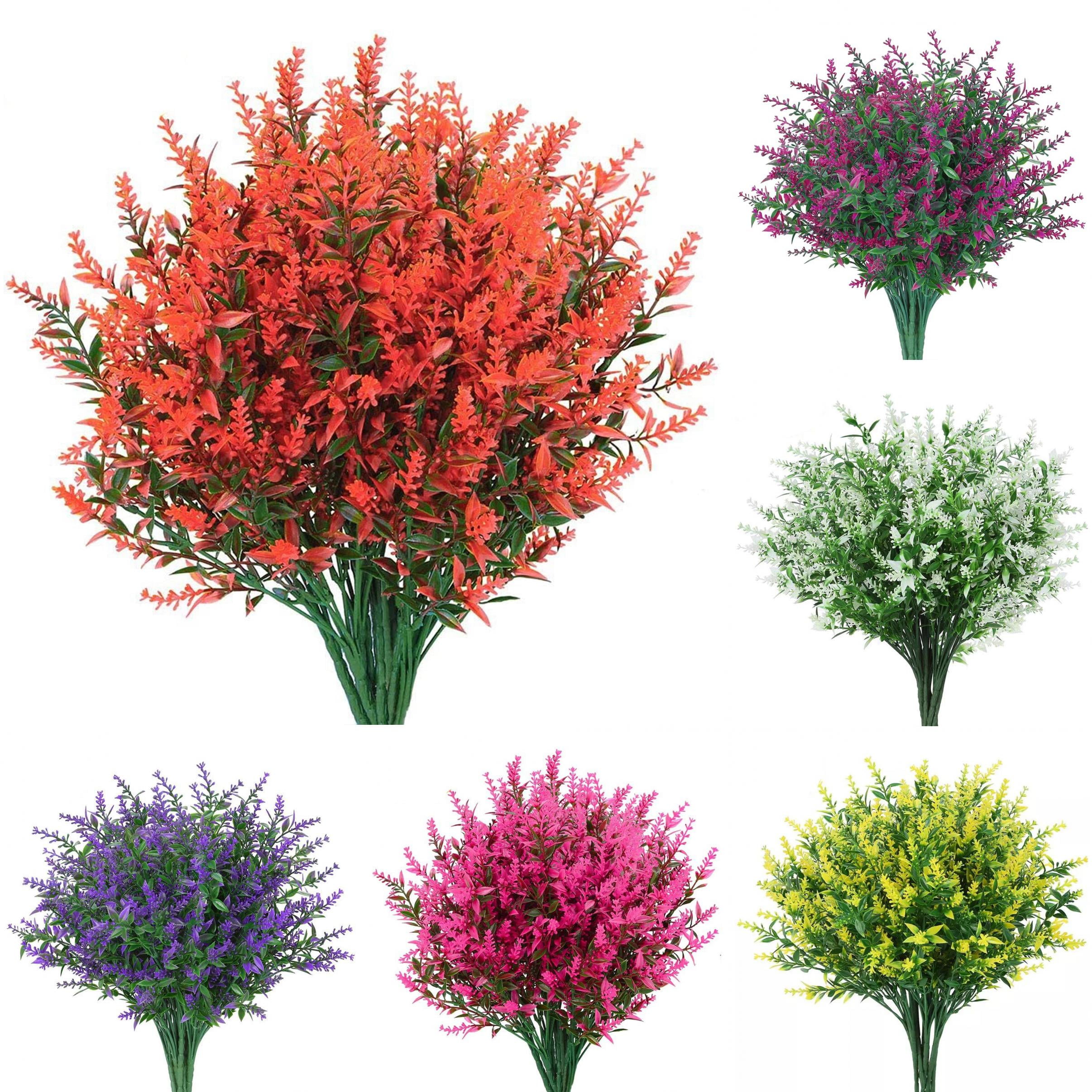 Limei 8 Bundles Artificial Lavender Flowers Outdoor Fake Flowers for ...