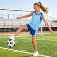 Ashyfjp Girls Quick-Dry Mesh Sports Outfit Set Color Block Sleeveless ...