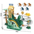Dinosaur Climbing Slide Stair Toy, Racing Track Game Set with Light and ...