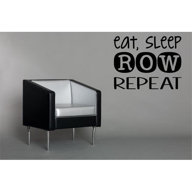 Rowing Vinyl Decal - Eat, Sleep, Row REPEAT - Sports Wall Decor - 20 ...