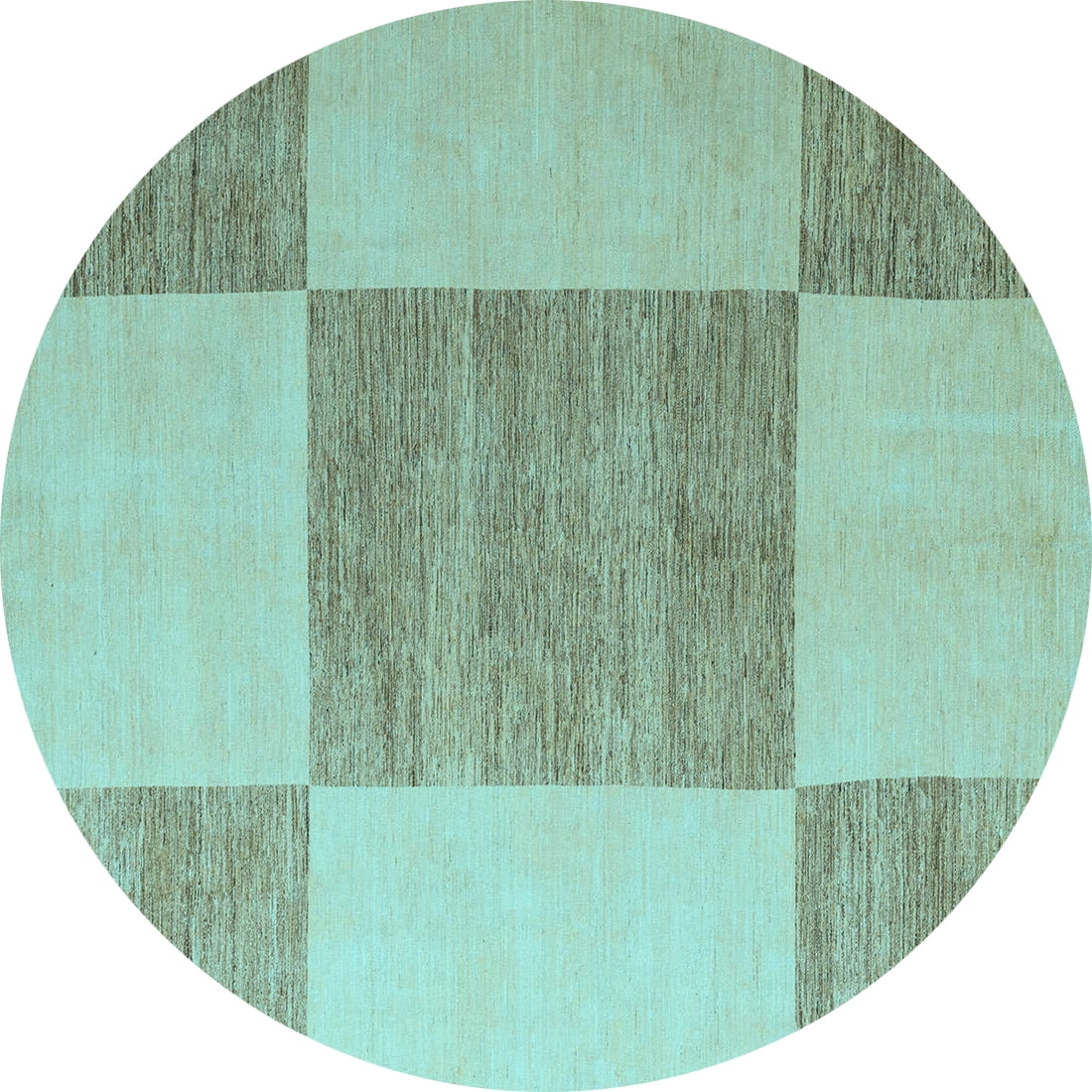 Ahgly Company Indoor Round Checkered Light Blue Modern Area Rugs, 6 ...