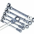 6 Pcs Metric Ratchet Wrench Set, Double Box End Flex-Head, Extra Long ...