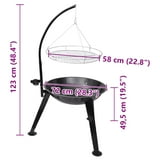 vidaXL BBQ Stand Charcoal Barbecue Hang Round - Walmart.com