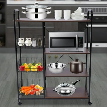 4 Layer Storage Rack Kitchen Square Rotating Storage Baskets Floor ...