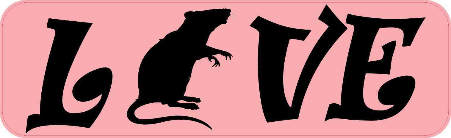 10in x 3in Love Rat Bumper Sticker Vinyl Pet Decal Animal Vehicle ...