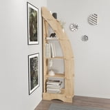 Orsa 71'' Wood Storage Bookcase Shelf, Corner Unit with Natural Oak ...