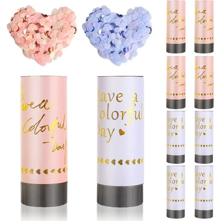 SINOY 10 Pcs Confetti Cannons, Biodegradable Confetti Wedding Rainbow ...
