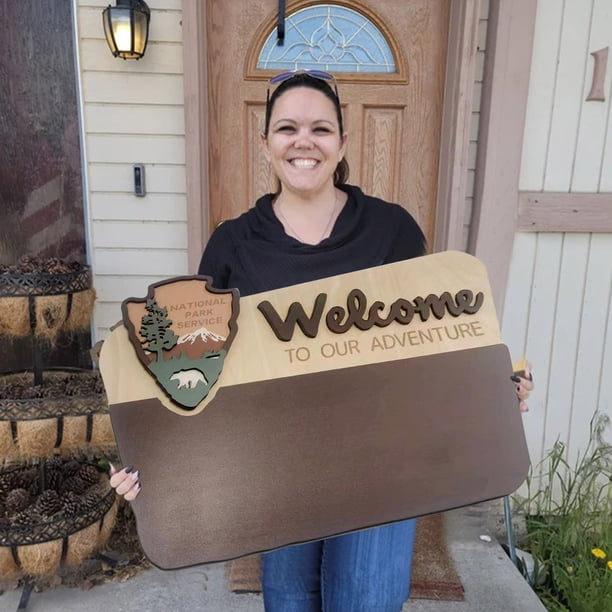 National Park Service Welcome Signcustom Layered Cut And Engraved ...