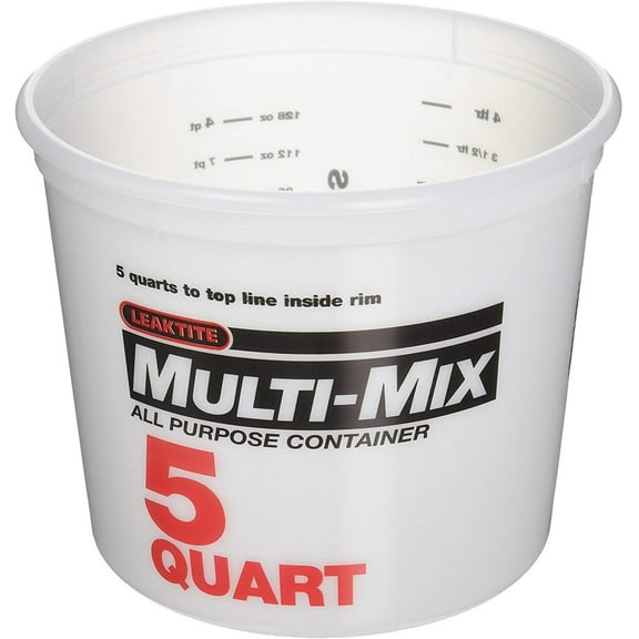Leaktite Mixing Container 10M3-50 - 5 Qt Capacity, White - 1 Piece ...