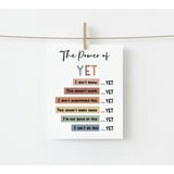 The Power of Yet Growth mindset Print, Boho Classroom Decor, Kids Room ...