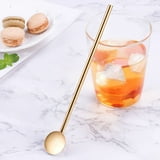 Thick Reusable Straw Straw Spoon Stainless Steel Long Drinking Straw ...