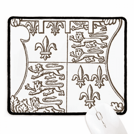Baroque Art Black White Lion Shield Mousepad Stitched Edge Mat Rubber ...