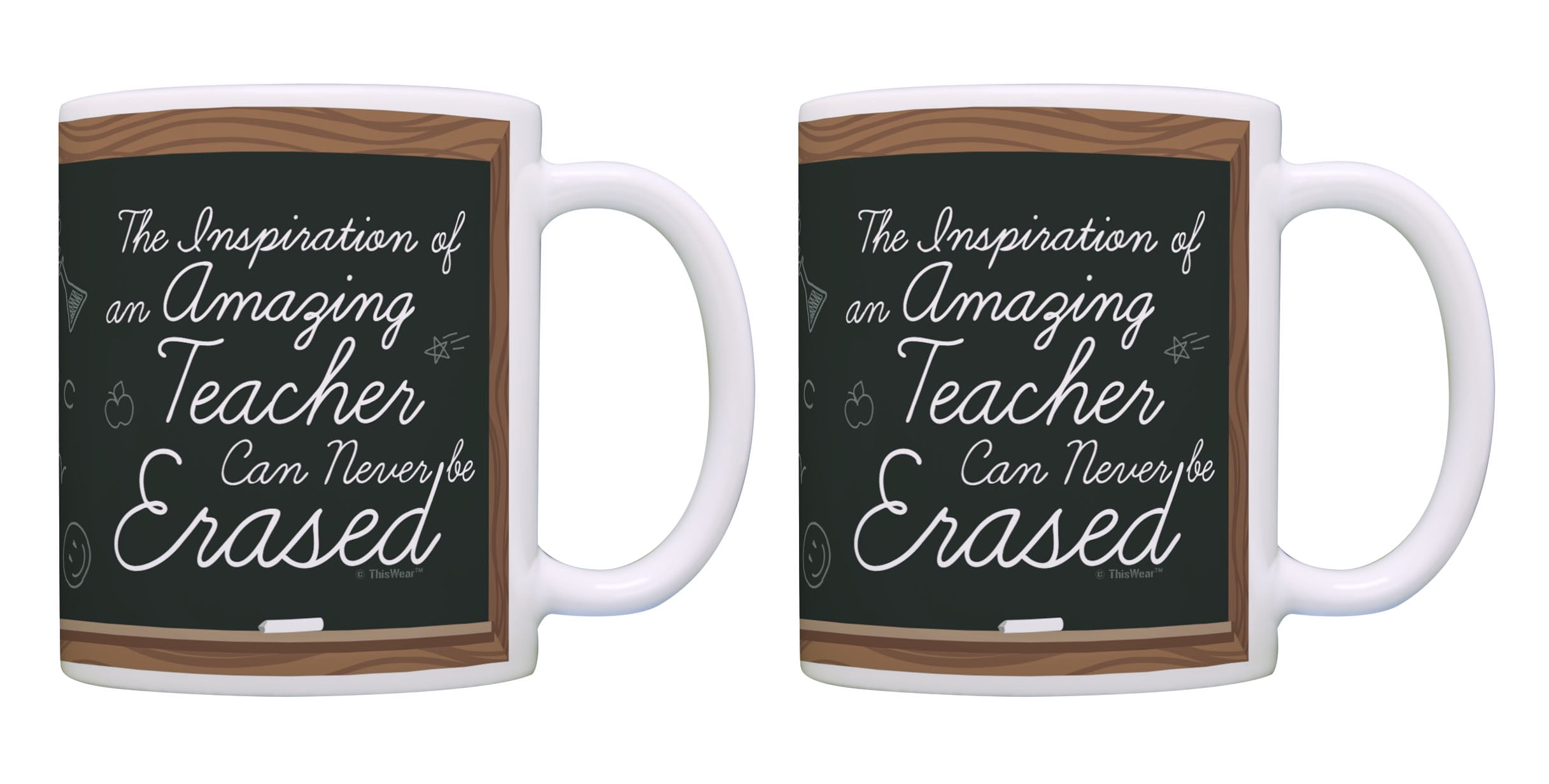 ThisWear Teacher Mugs Amazing Teacher Never Erased Blackboard Pun Mug ...