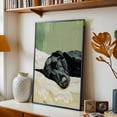 Affixzi Sleeping Black Labrador Print, Black Dog Wall Art, Cozy Animal ...