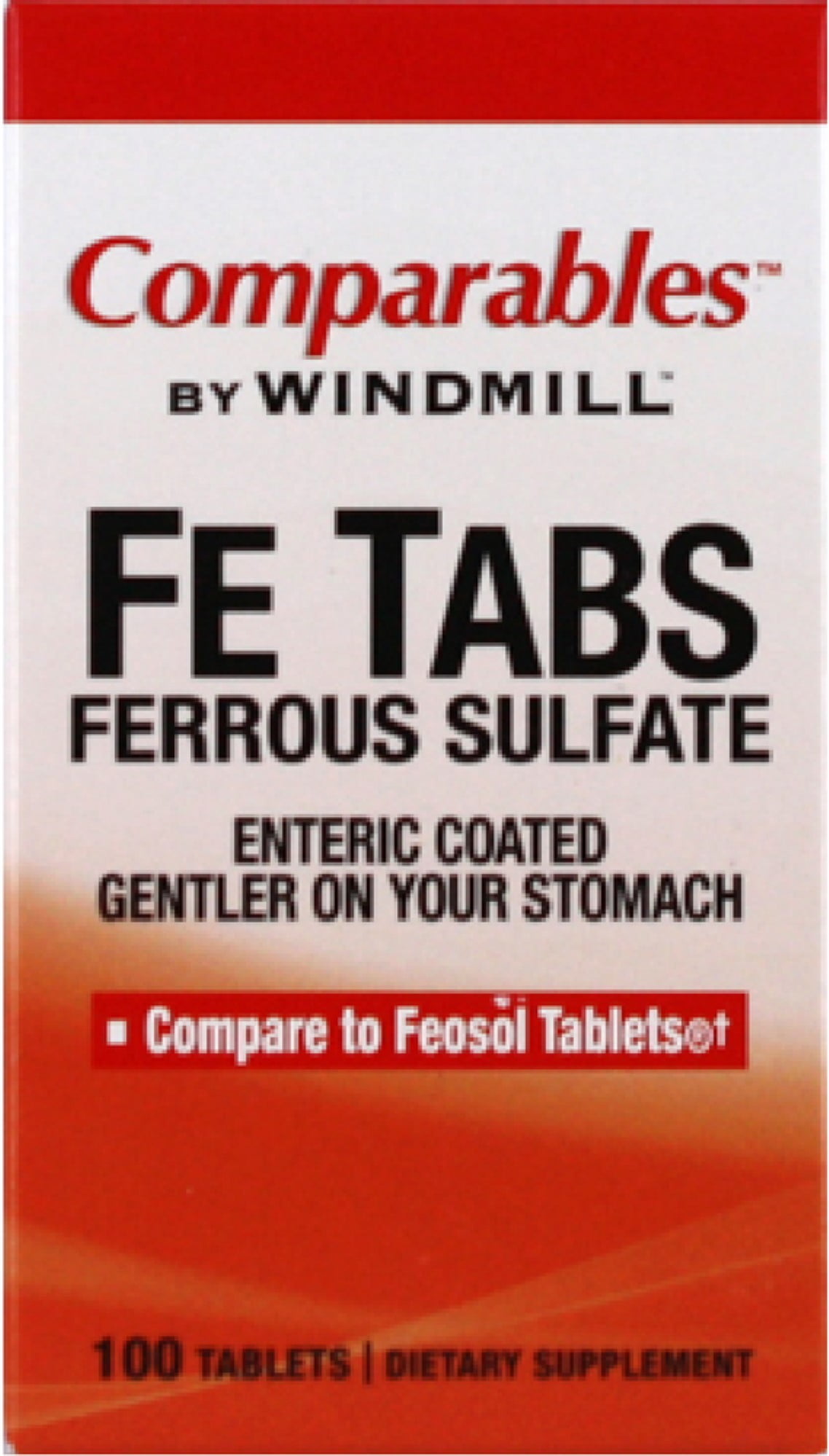 Comparables By Windmill Fe Tabs Ferrous Sulfate Tablets 100 Tablets ...