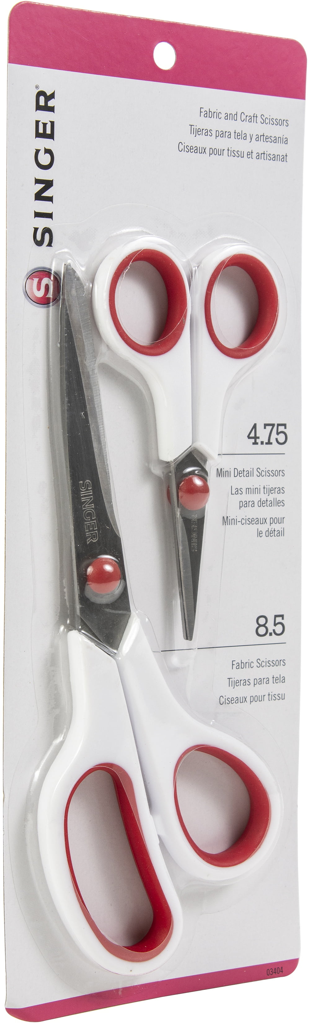 Singer Fabric & Craft Scissors Set W/Comfort Grip 2/Pkg-8.5 ...