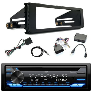 JVC KD-TD91BTS Single DIN CD Player Bluetooth USB AUX AM/FM Radio Receiver Bundle Combo with ...