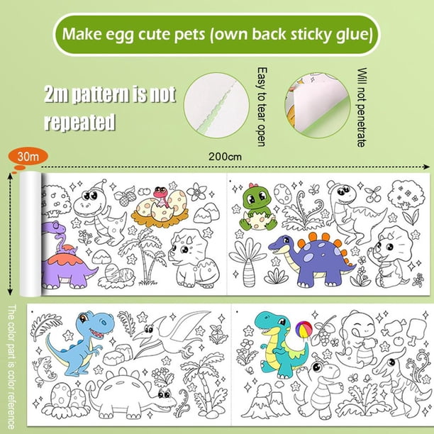 Childrens Drawing Roll,DIY Sticky Color Filling-Paper-Early-Educational ...
