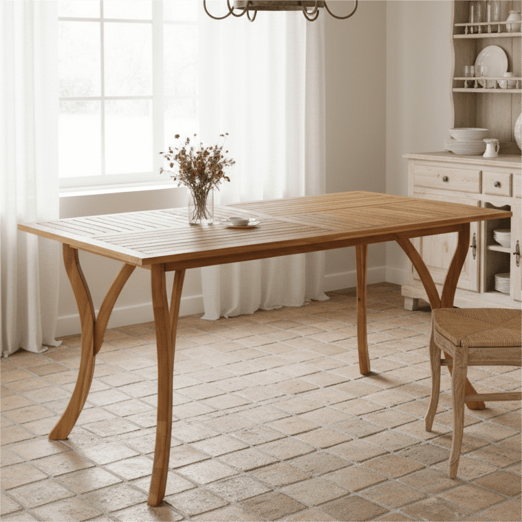 Click here for Homy Casa Farmhouse Acacia Dining Table  59 In. Op... prices