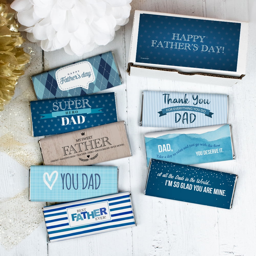 Father's Day Candy Gift Box - Milk Chocolate Bars(8 bars/box) - By Just ...