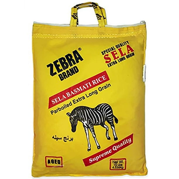Zebra XXL Sela Aged Parboiled Extra Long Grain Basmati Rice - 10lb., 4 ...