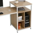 HOMCOM Strong Home Office Furniture, 68 Inch Wooden Shelf Computer Desk ...