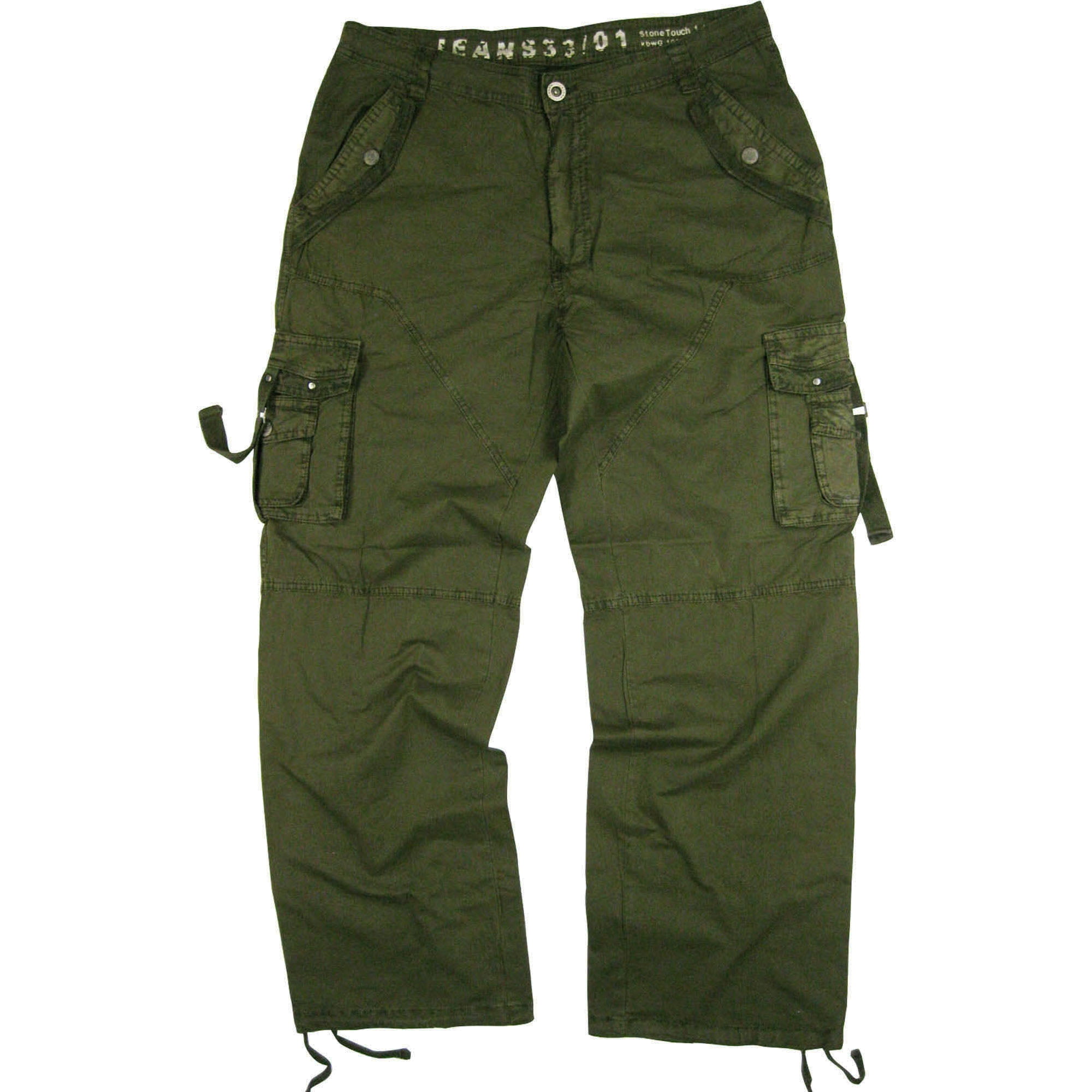 Men's Military-Style Cargo Pants 38x34 Dark Olive Color #A8 - Walmart.com