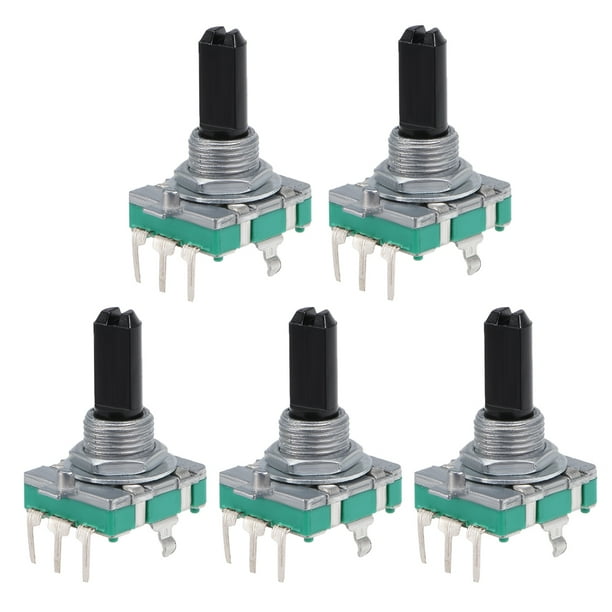 360 Degree Rotary Encoder Code Switch Digital Potentiometer EC16 5 Pins 11mm D-Shaft 5 Pcs ...