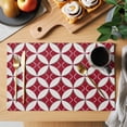 Abstract Art Cotton Linen Placemats Set of 8, Geometric Medieval ...