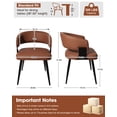 Modern Kitchen Chair Set of 6, Upholstered Faux Leather Dining Chairs ...
