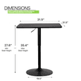 Magshion 31.5" Square Bar Table, 27.6"-35.4" Adjustable Height Cocktail ...