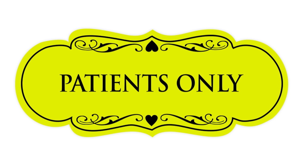 Designer Patients Only Sign(Yellow / Black) - Large - Walmart.com