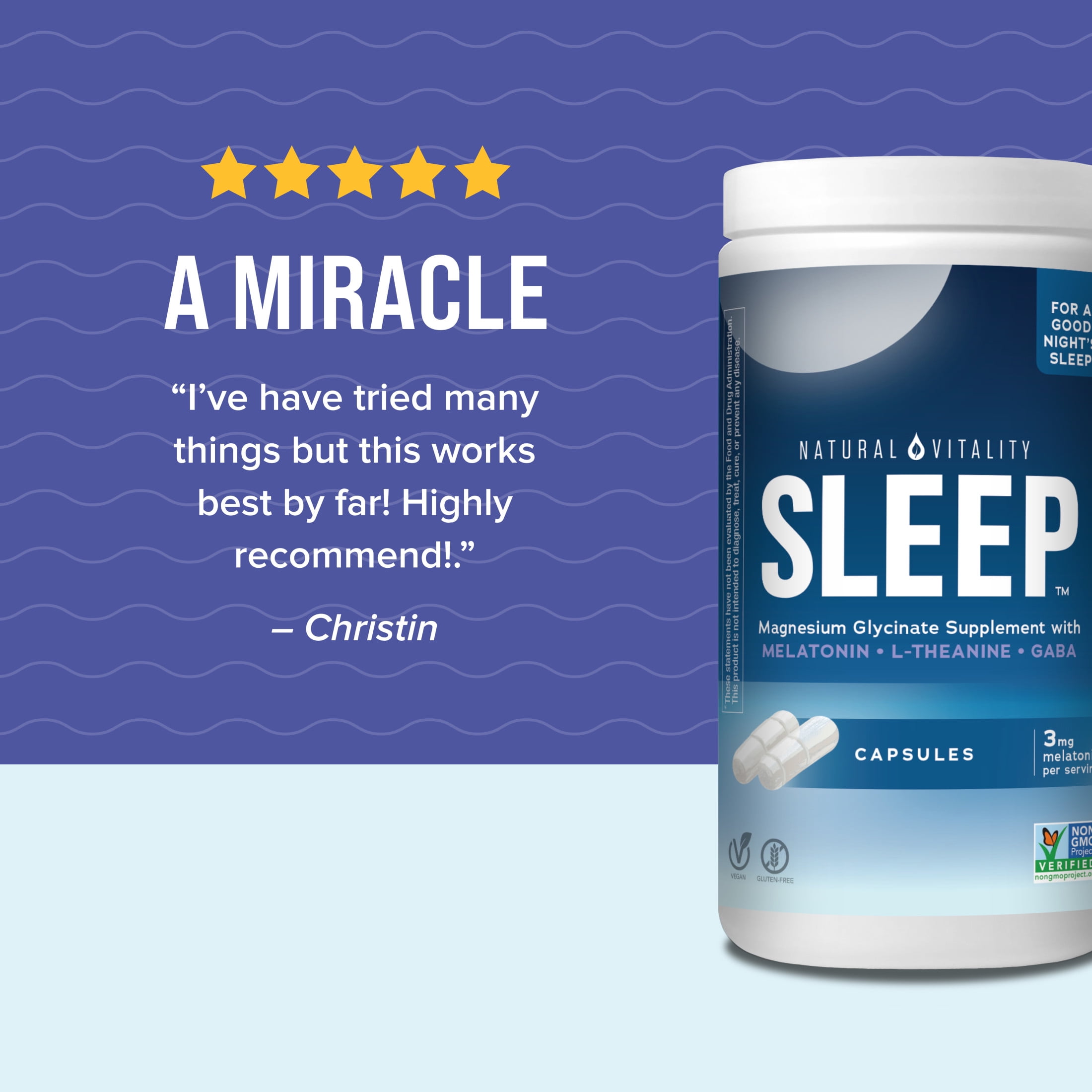 Natural Vitality CALM Sleep Capsules - Magnesium, Melatonin, L-Theanine ...