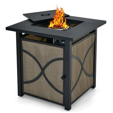 MF Studio Outdoor Patio Propane Gas Fire Pit with Wood Texture & CSA ...